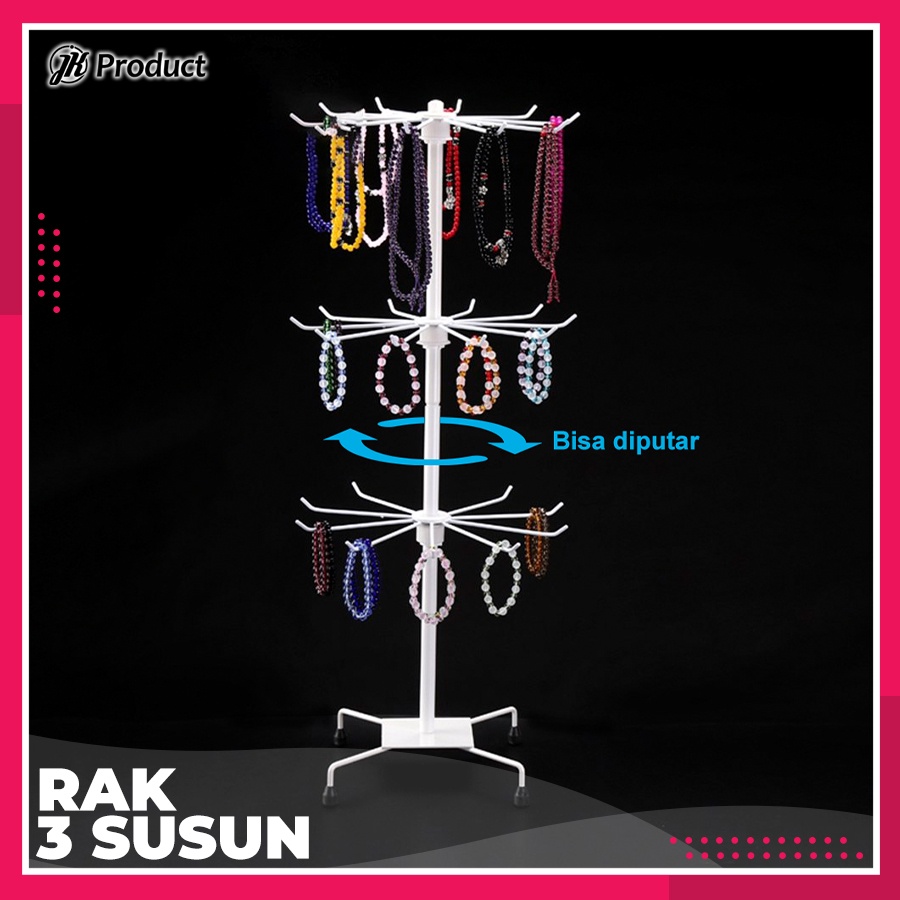 Jual Rak Gantungan Aksesoris 3 Susun Tebal Putar Display Gantung Jualan ...