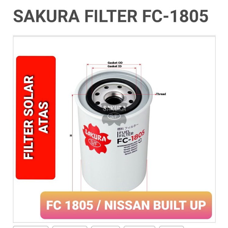 Jual FILTER SOLAR / FUEL FILTER NISSAN BU & FUSO BU 6D22 BAGIAN ATAS ...