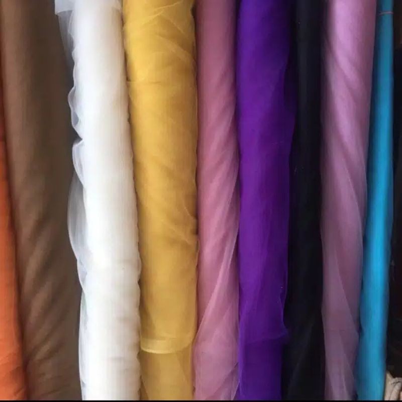 Jual KAIN TILE / TILLE / TULLE POLOS METERAN 100x110cm untuk SOUVENIR ...