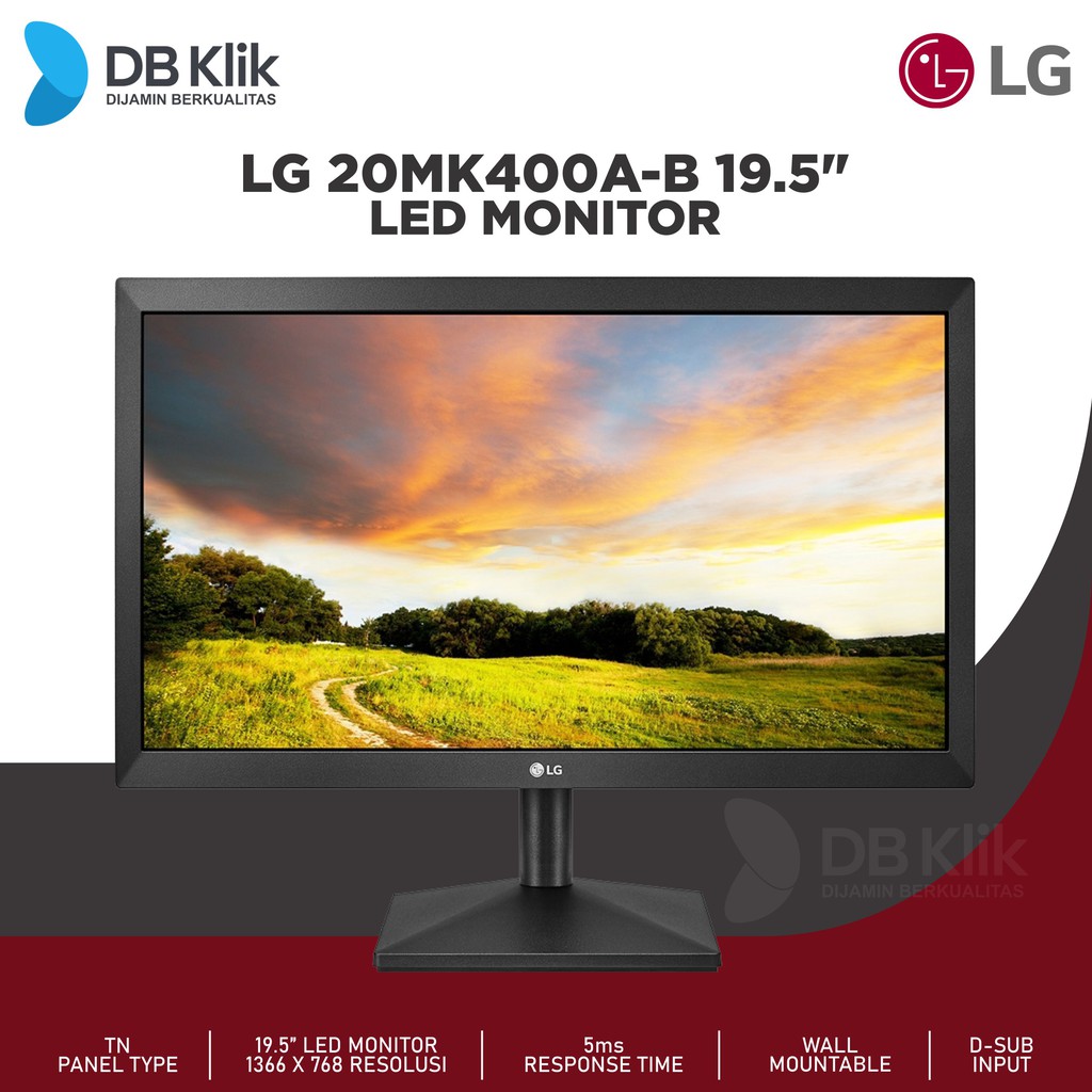 Jual Monitor LED LG 19.5 Inch 20MK400A-B / VGA " LG 20MK400A " | Shopee ...