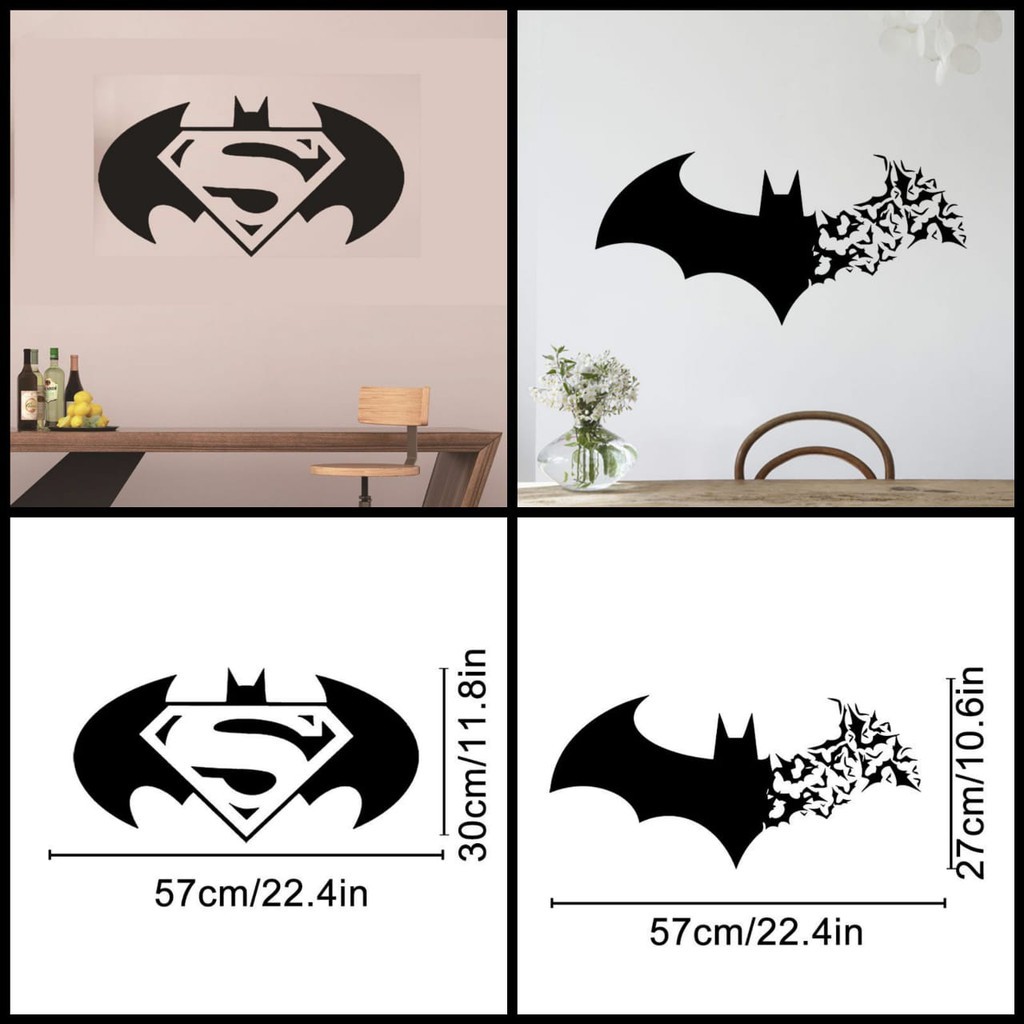 Jual SKM WALLSTICKER STIKER DINDING SUPERMAN LOGO BATMAN STICKER VINYL ...