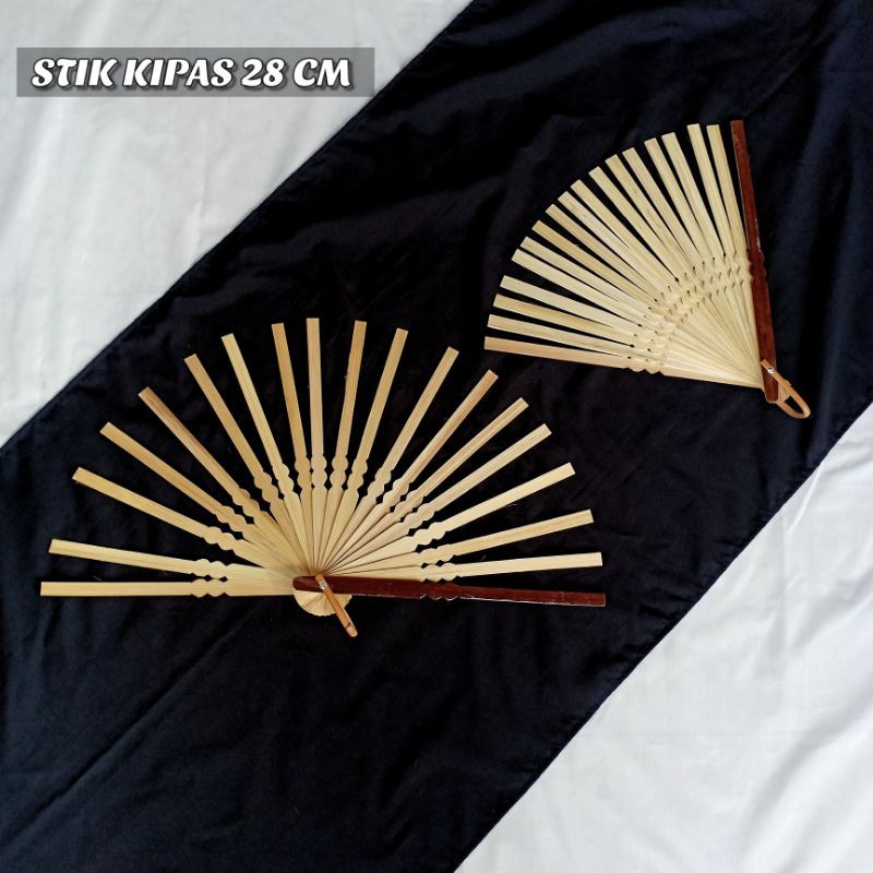 Jual CRAFTDEWATA Stik Bambu Kipas 28 Cm Bahan Kipas Batik Rangka Kipas ...