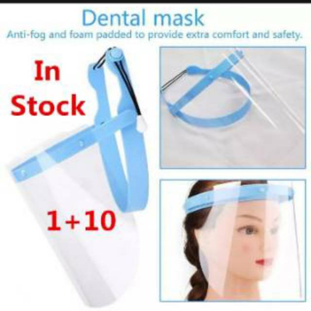 Jual Face Shield dental 1 Frame + Refill Mika 10 pieces Faceshield ...