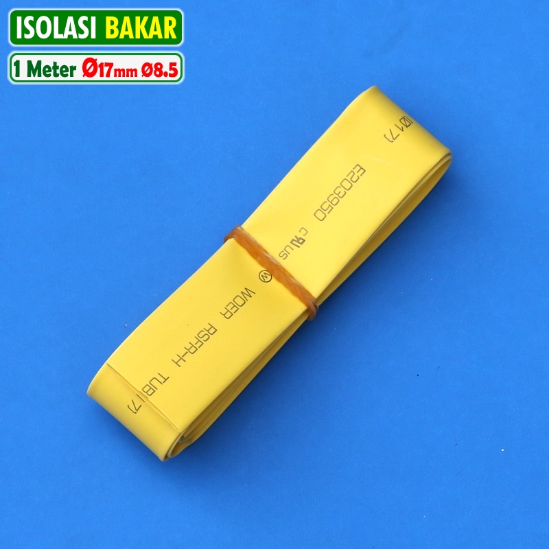 Jual Isolasi Bakar 17mm 1 Meter Susut Panas Pelindung Kabel Kuning ...