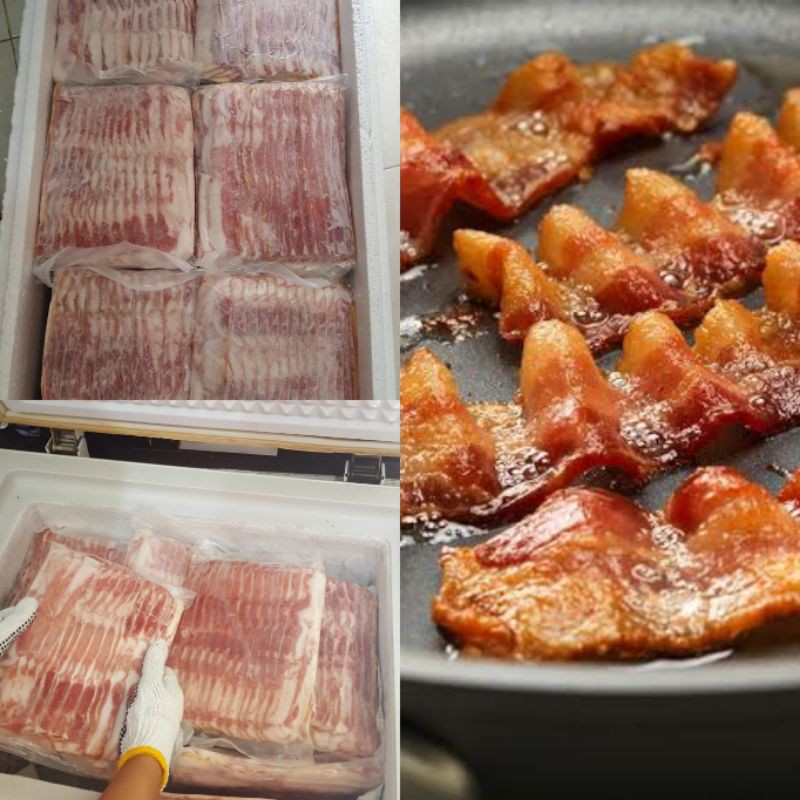 Jual Pork Bacon/ smoked bacon /smoked pork bacon 1kg dan 500gr | Shopee ...