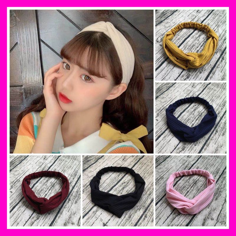 Jual Headband Korea Bando Polos Bando rajut Bando kekinian | Shopee ...