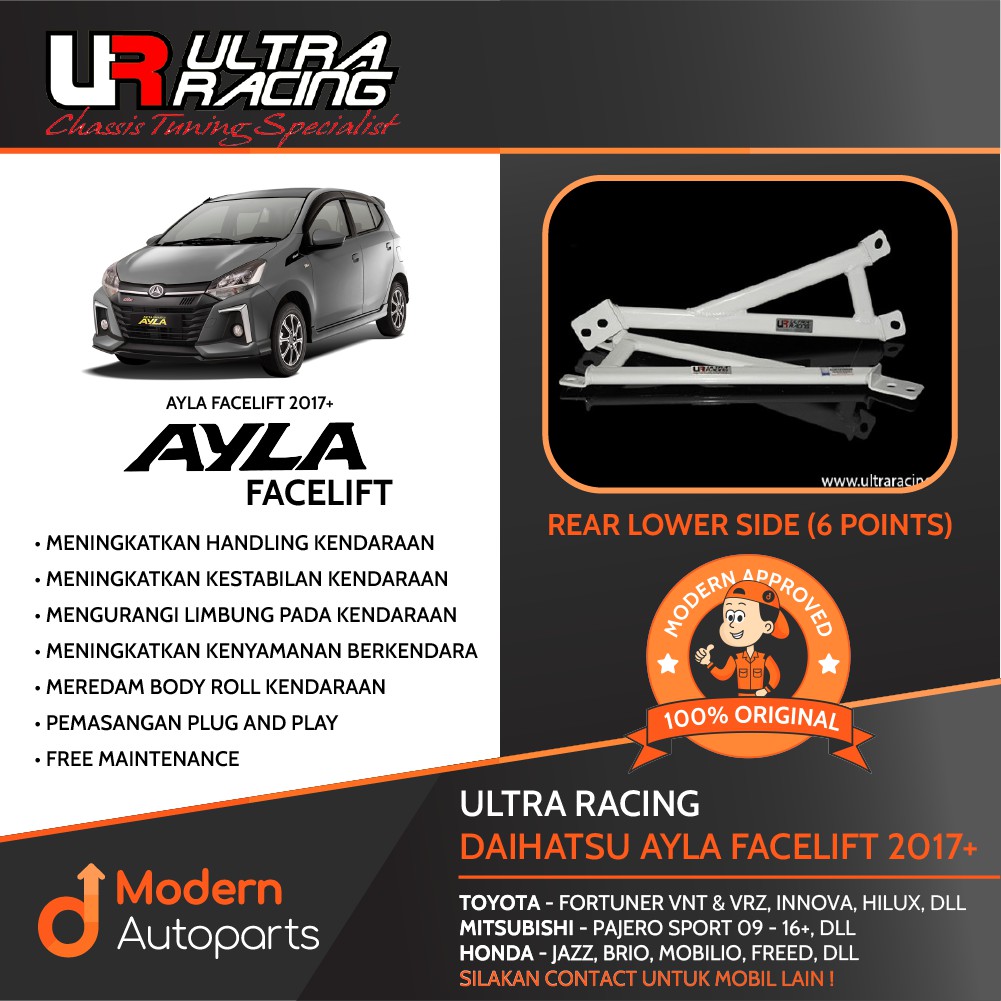 Jual Stabilizer Ultra Racing Ayla 17+ REAR LOWER SIDE Plug n Play ...