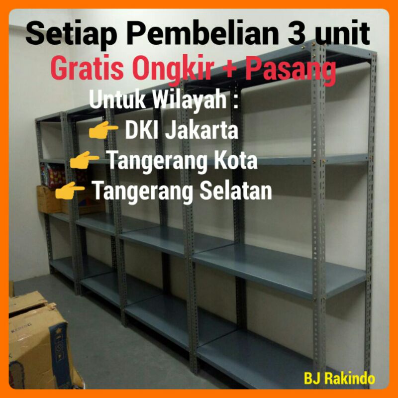 Jual Rak Besi Siku 4 Susun | P100xL40xT200cm | | Shopee Indonesia
