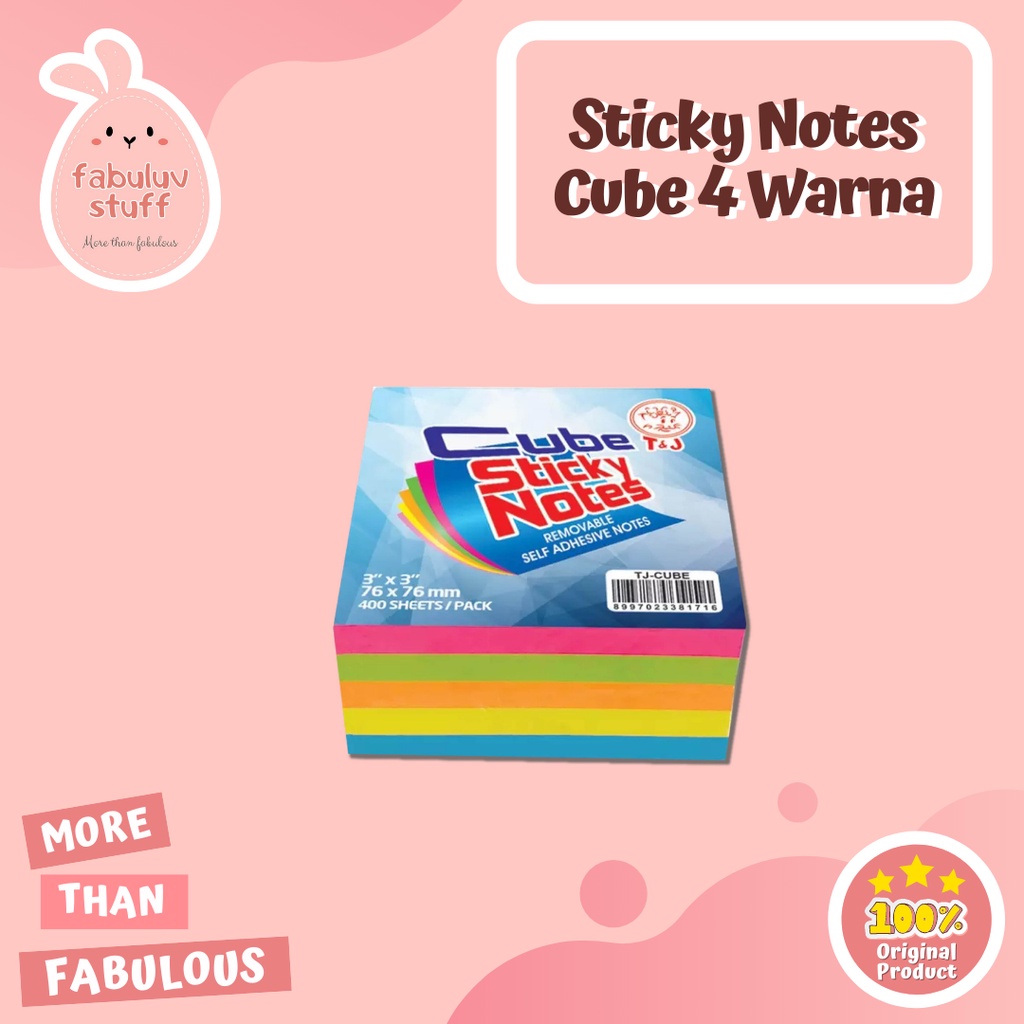 Jual ATK ~ Sticky Notes Cube Persegi 5 Warna | Shopee Indonesia