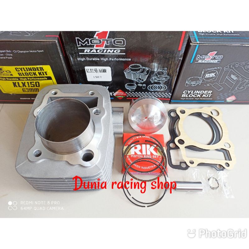 Jual Blok Seher Blok Cylinder Moto 1 Paketan Bore up CRF 150 MX king SATRIA FU KLX DTRACKER 150 ...