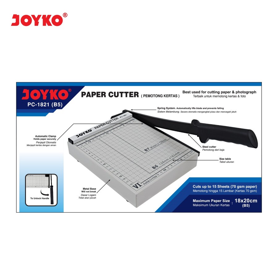 Jual Joyko Paper Cutter PC-1821 (Besi, B5) ( IRRA STORE ) | Shopee ...