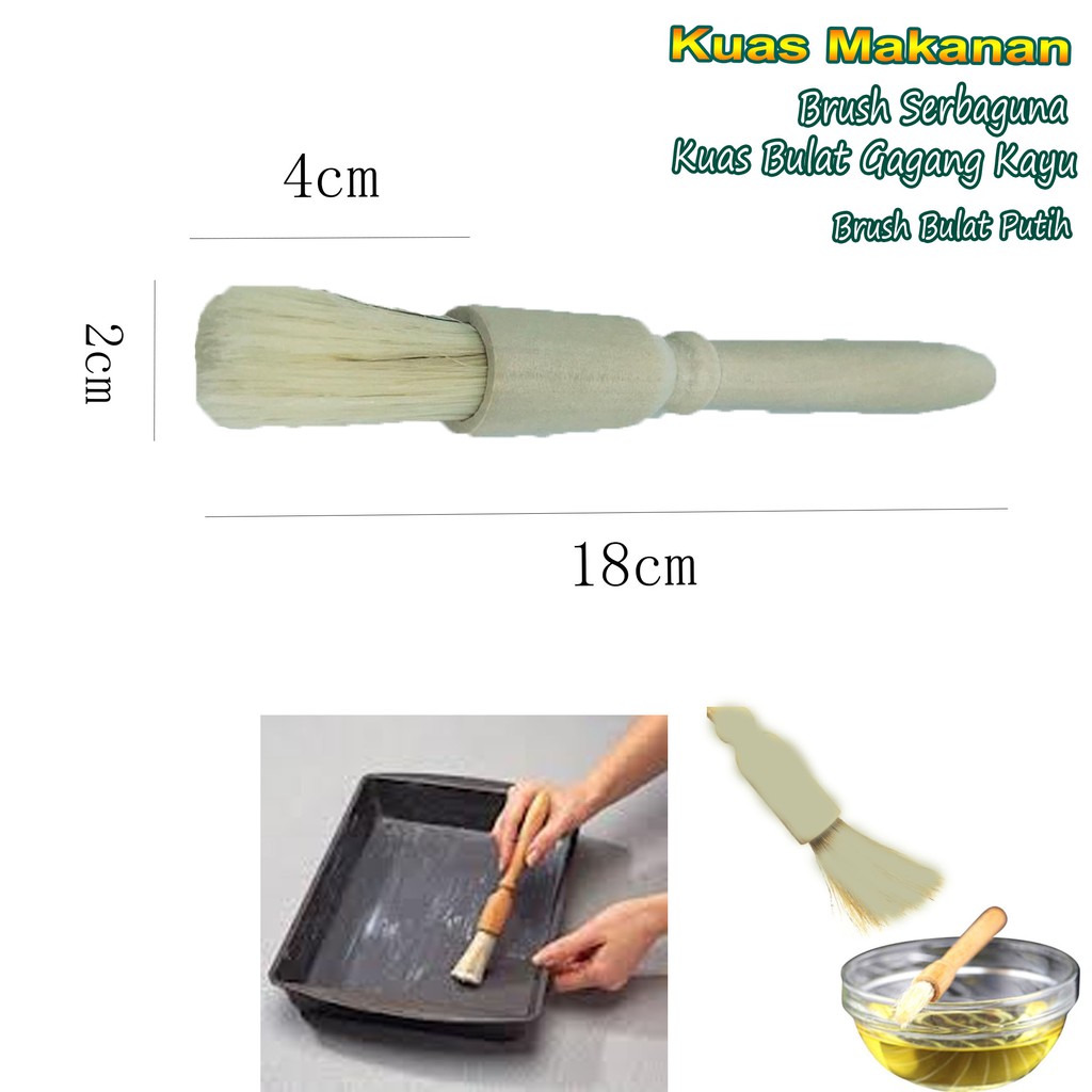 Jual Brush Bulat / Kuas Gagang Kayu / Kuas untuk Pengoles kue | Shopee ...