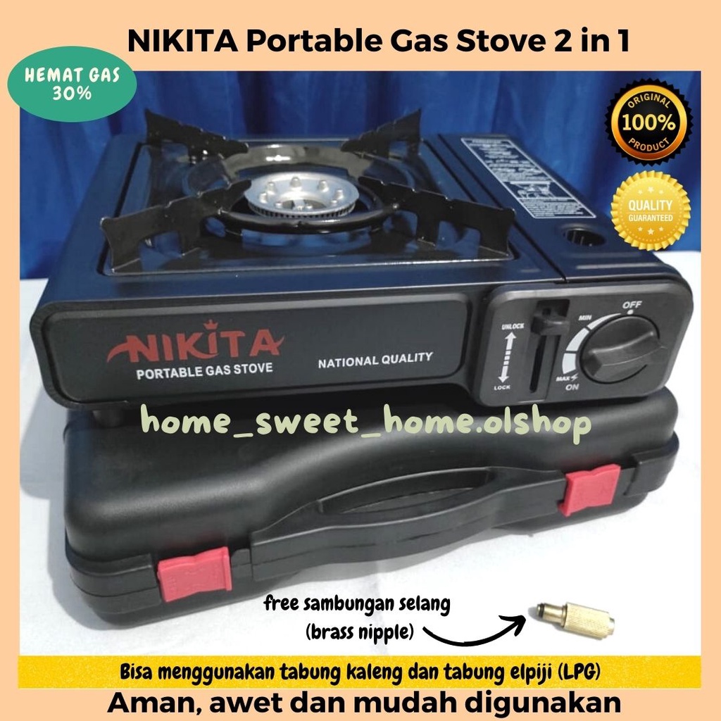 Jual Kompor Gas Portable Nikita Portable Gas Stove 2 in 1 Kompor ...