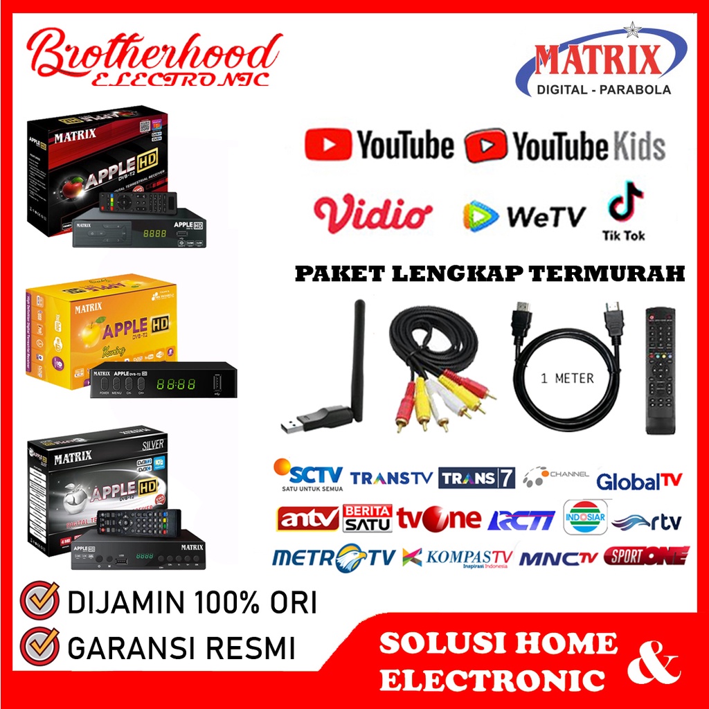 Jual (BISA COD) DVB T2 Set Top Box Matrix Apple / MATRIX APPLE SILVER ...