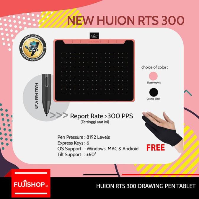 Jual Huion RTS 300 Drawing Pen Tablet Garansi Resmi - Cosmo Black | Shopee Indonesia