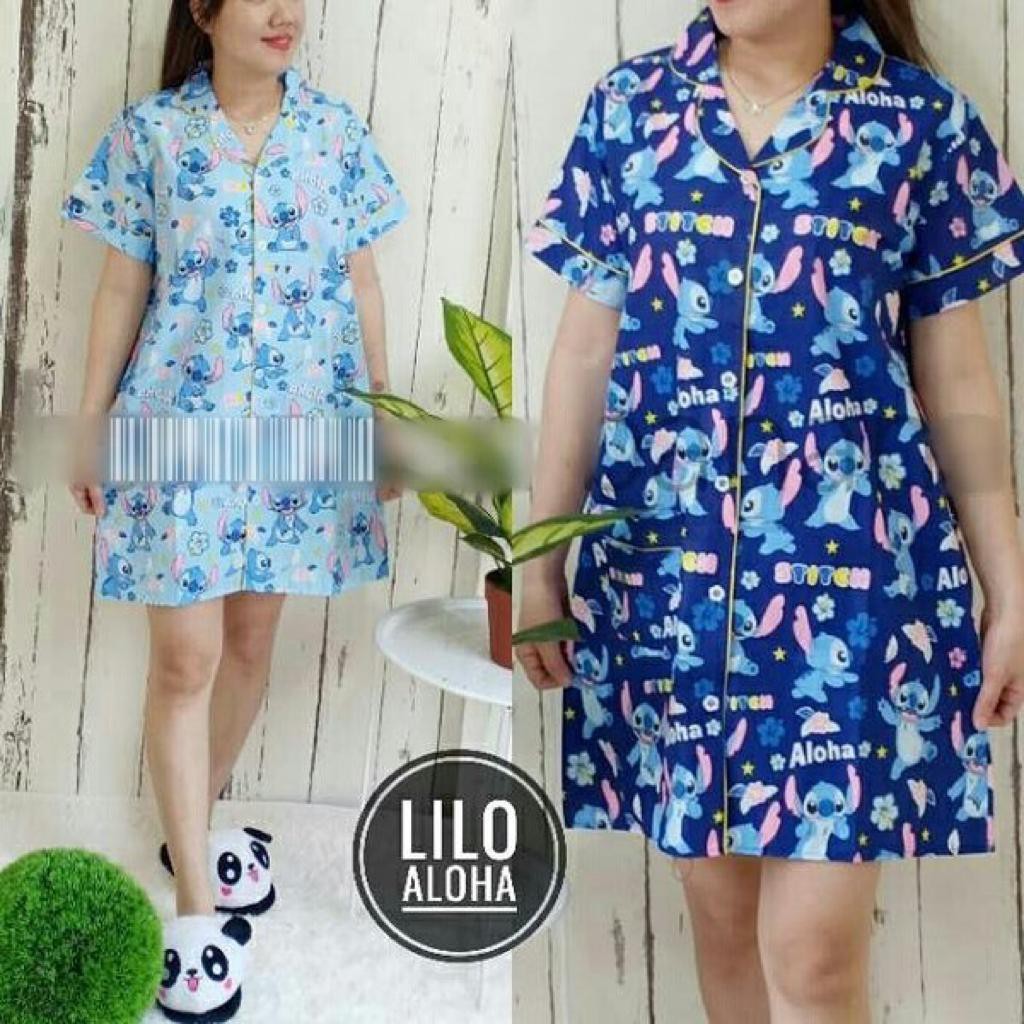 Jual BEATRICE OLSHOP / DASTER PIYAMA LILO STICH ALOHA / FIT TO XL ...
