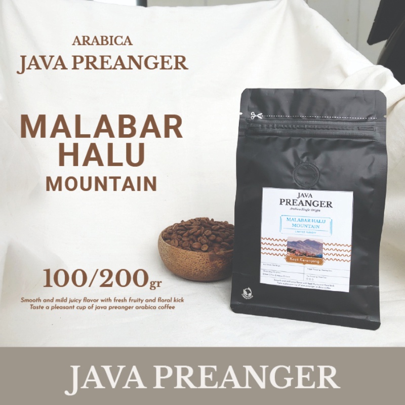 Jual Arabica Java Preanger Malabar Halu Mountain Kopi Bean, Bubuk 100 ...
