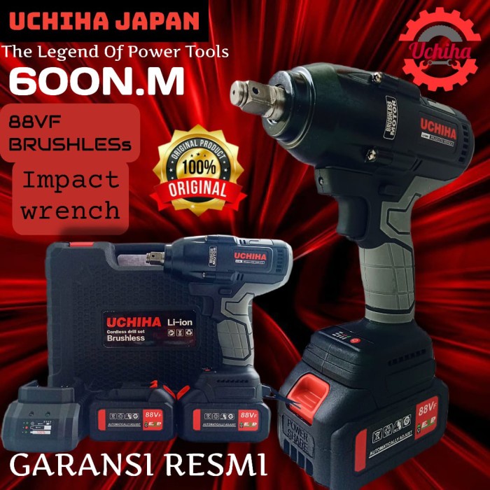 Jual IMPACT WRENCH BOR BUKA BAUT BATERAI CORDLESS UCHIHA BRUSHLESS ...