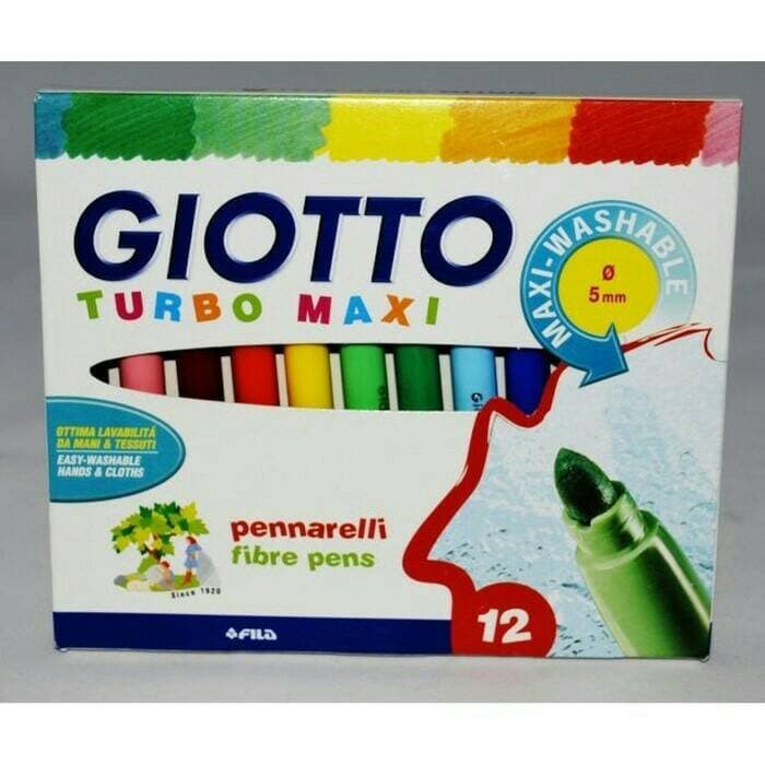 Jual Spidol/fibre pen Turbo Maxi 12 colours GIOTTO | Shopee Indonesia