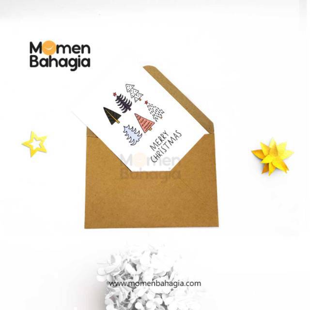 Jual Kartu Ucapan Natal Tree 6 + Amplop Vintage (Kartu Natal Murah ...