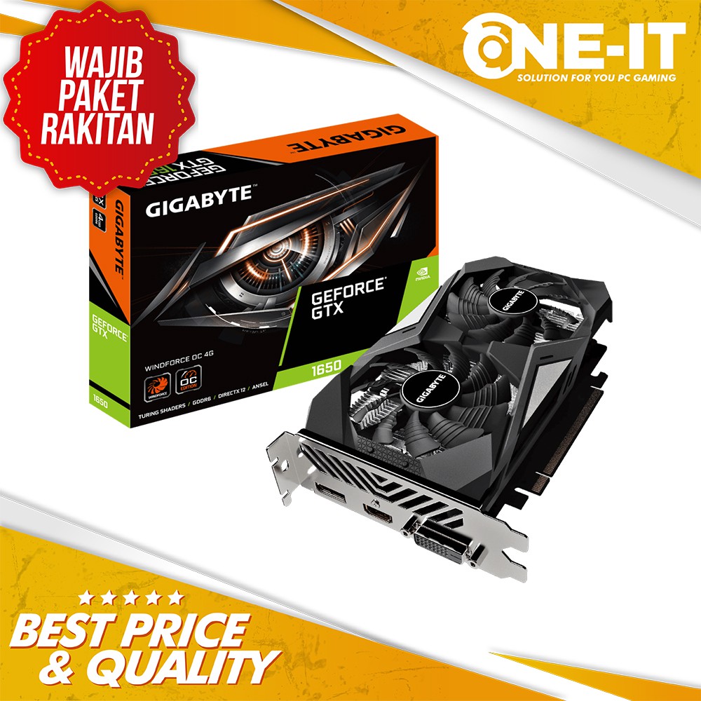 Jual VGA Gigabyte GeForce® GTX 1650 D6 WINDFORCE OC 4G | Shopee Indonesia