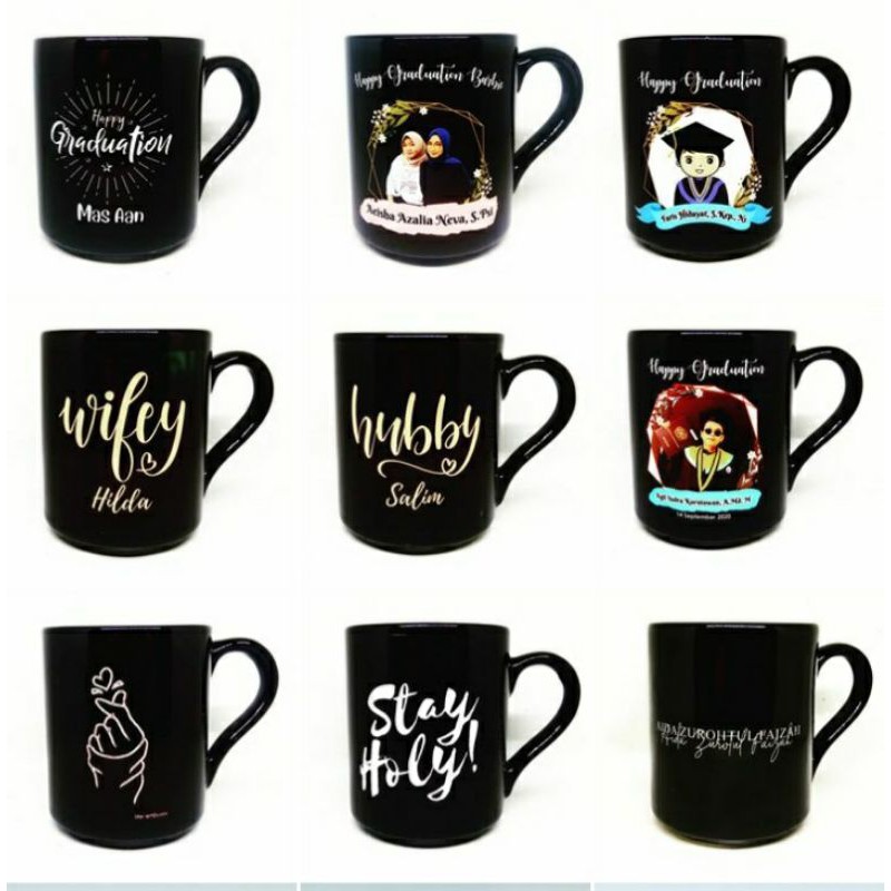 Jual MUG BLACK bisa ecer, harga termasuk box dan buble wrap | CUSTOM ...
