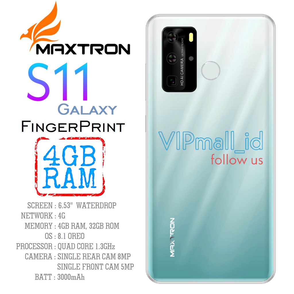 Jual (FINGERPRINT) MAXTRON S11 GALAXY 4G - HP ANDROID 6,26" RAM 4GB ...