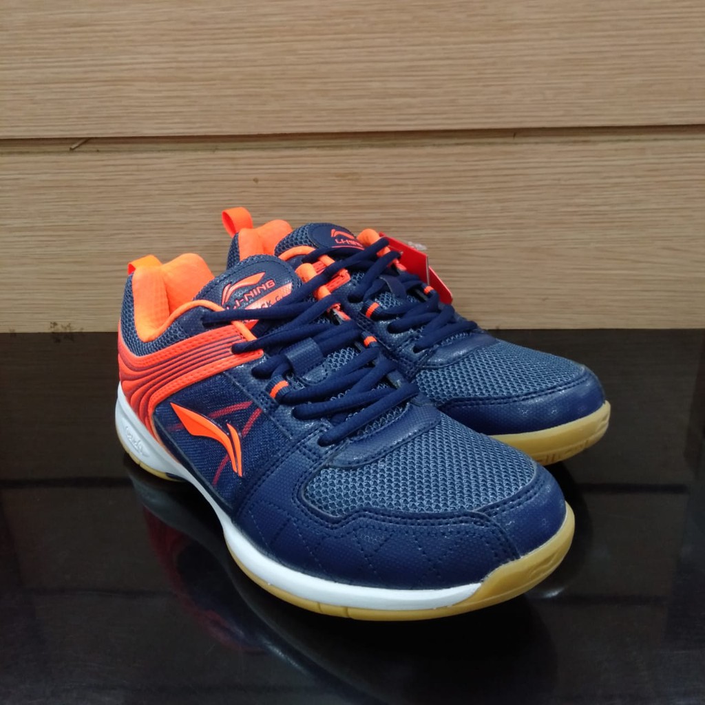 Jual SEPATU BADMINTON LINING ATTACK G6 AYTQ 082-4 NAVY/ORG | Shopee ...
