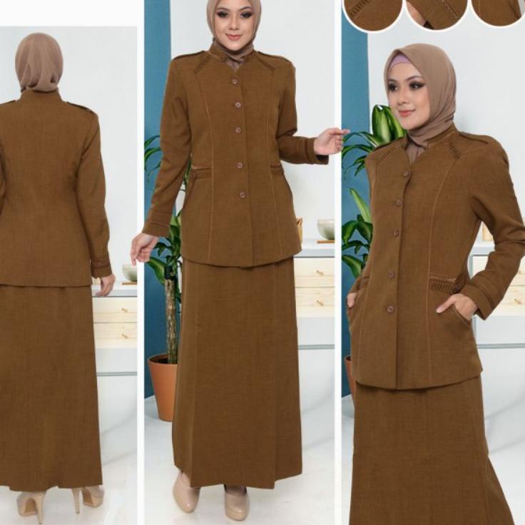Jual Terbaru Baju Dinas Wanita Pemda Aceh Blazer PNS ASN Keki Seragam Pemda Khaki Wanita Baju ...