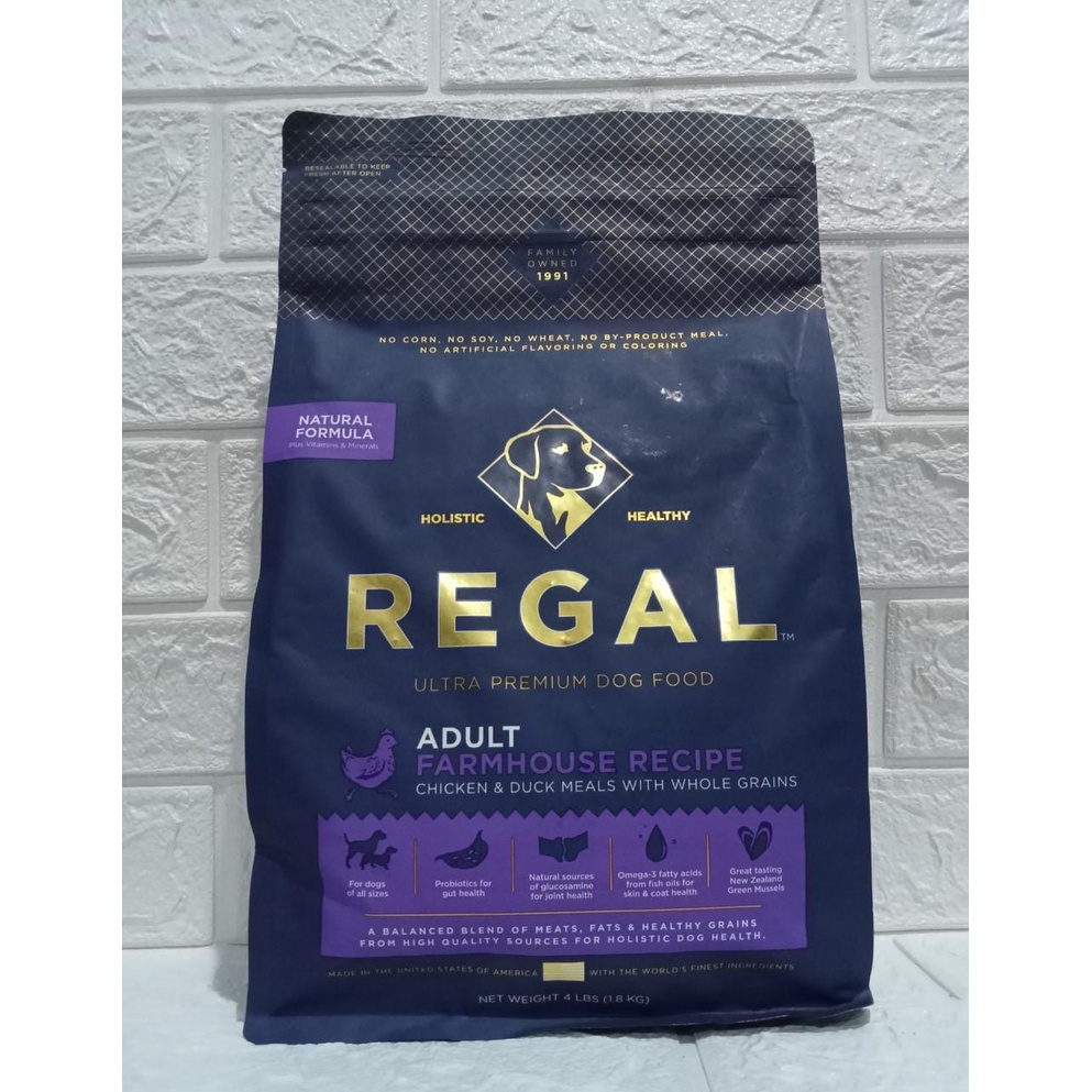 Jual Regal Adult Chicken Holistic Dog food (Turkey) 1,8kg - New Regal 1 ...