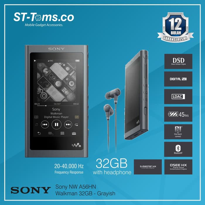 Jual Sony NW-A56HN / NWA56HN / NW A56HN / A56 Grayish Black 32GB ...