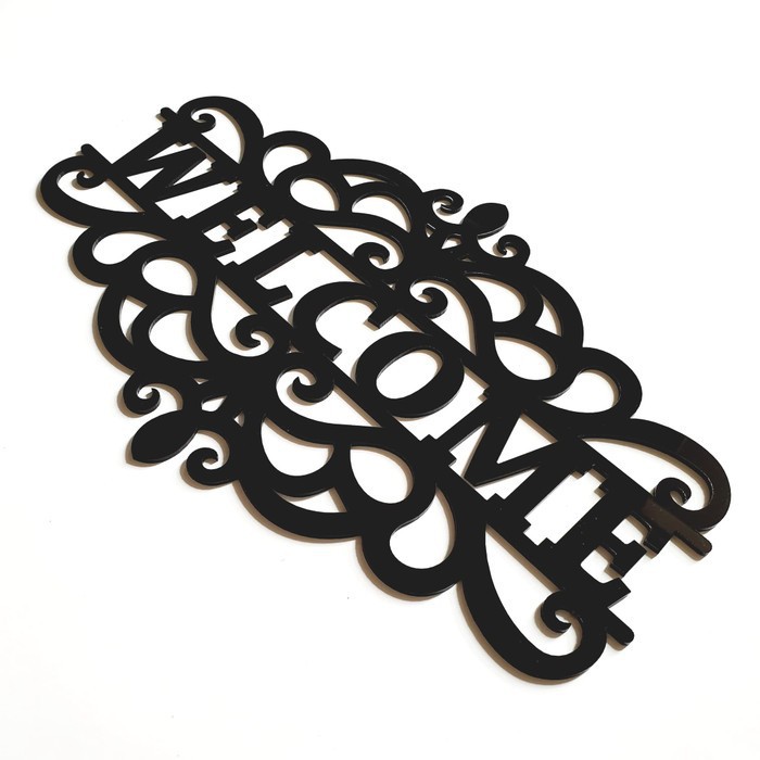 Jual Signage Pintu Rumah/Cafe - WELCOME Ornament - Sign Laser Plat ...