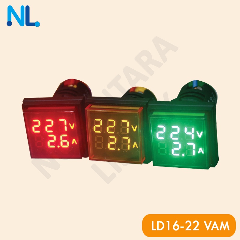 Jual Larkin LD16 - 22VAM Pilot Lamp LED with Ampere & Voltage Meter | Shopee Indonesia