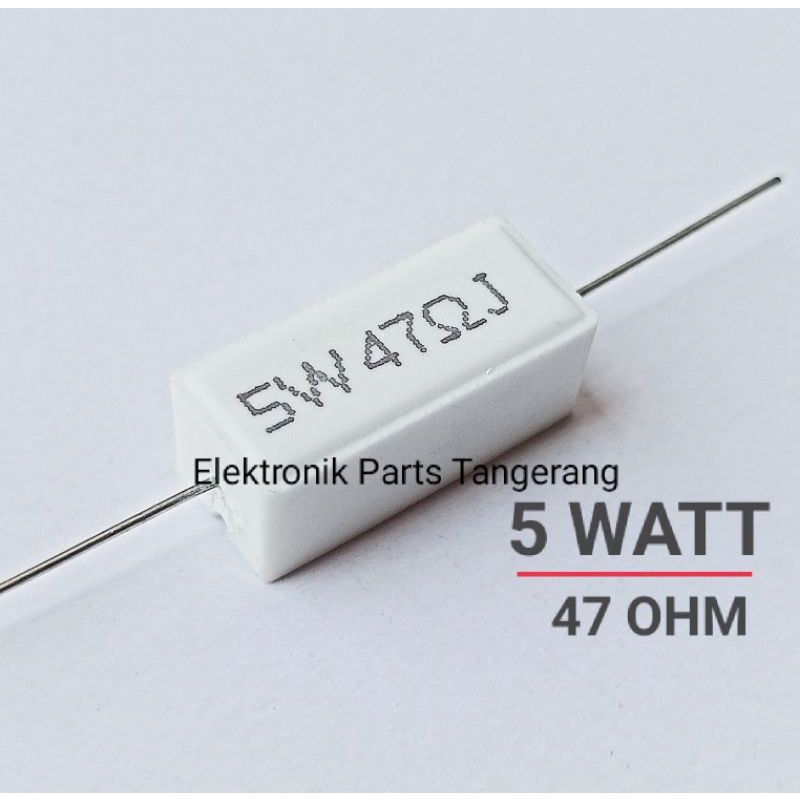 Jual RESISTOR KAPUR 5W 47 OHM RESISTOR KAPUR 5WATT 47 OHM RESISTOR 5 WATT 47 OHM RESISTOR KAPUR ...