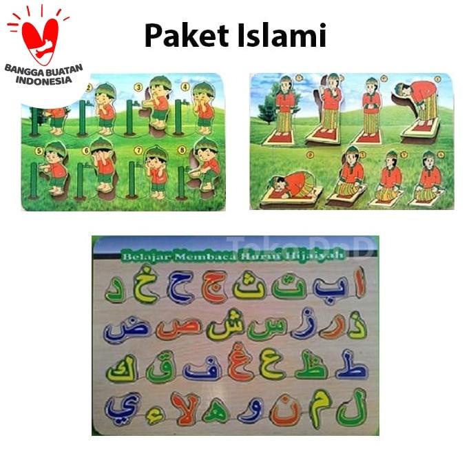 Jual Mainan Edukasi Anak - Paket Puzzle Islami Huruf Hijaiyah Wudhu ...