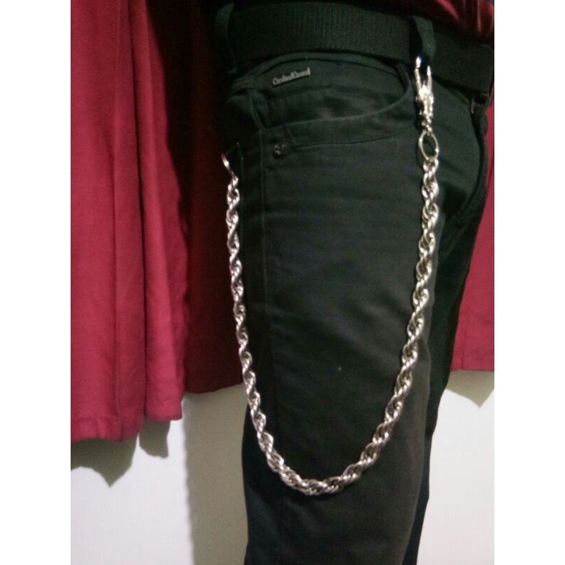 Jual Rantai Dompet Pria Model Tambang Baja Putih Anti Karat | Shopee ...