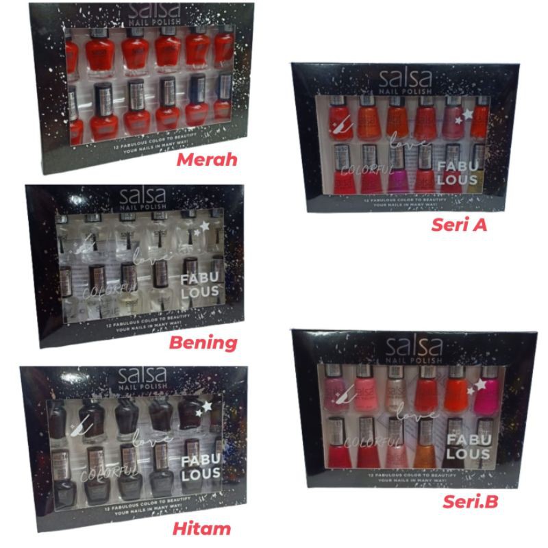 Jual KUTEK SALSA WARNA WARNI 12.PCS / BOK HITAM | Shopee Indonesia