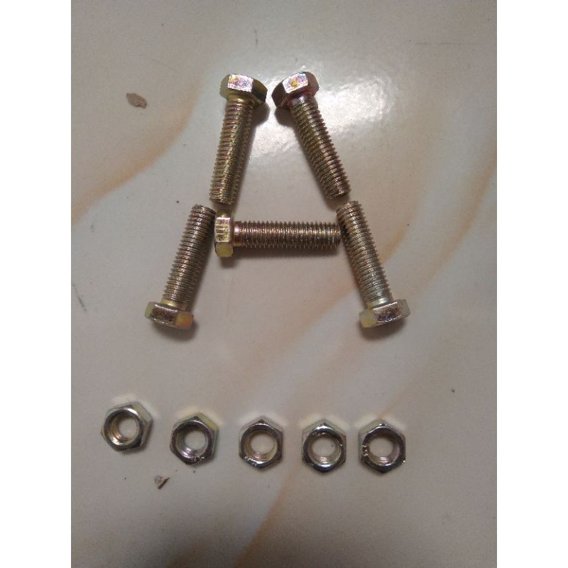 Jual Baut Mur Hex Hexagon BMK Kuning Besi Siku Rak Lubang M8 x 30 mm Kunci 12 | Shopee Indonesia