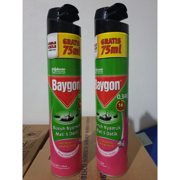 Jual Baygon Aerosol 600 ml + 75 ml Spray Semprot Obat Anti Nyamuk ...