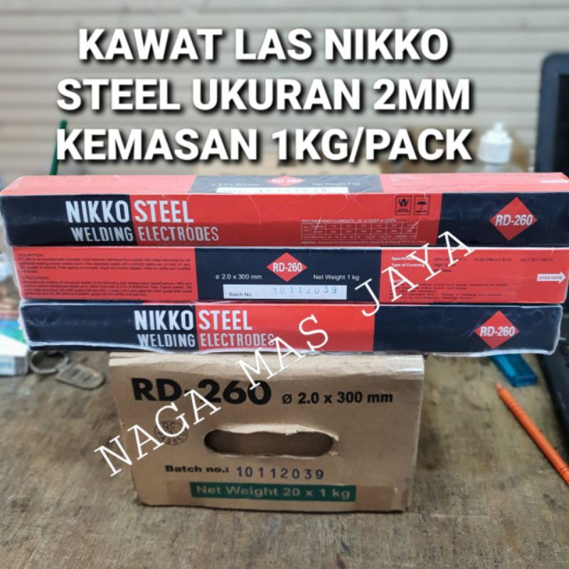 Jual KAWAT LAS NIKKO STEEL RD-260 2MM / KAWAT LAS NIKKO RD260 2 MM | Shopee Indonesia