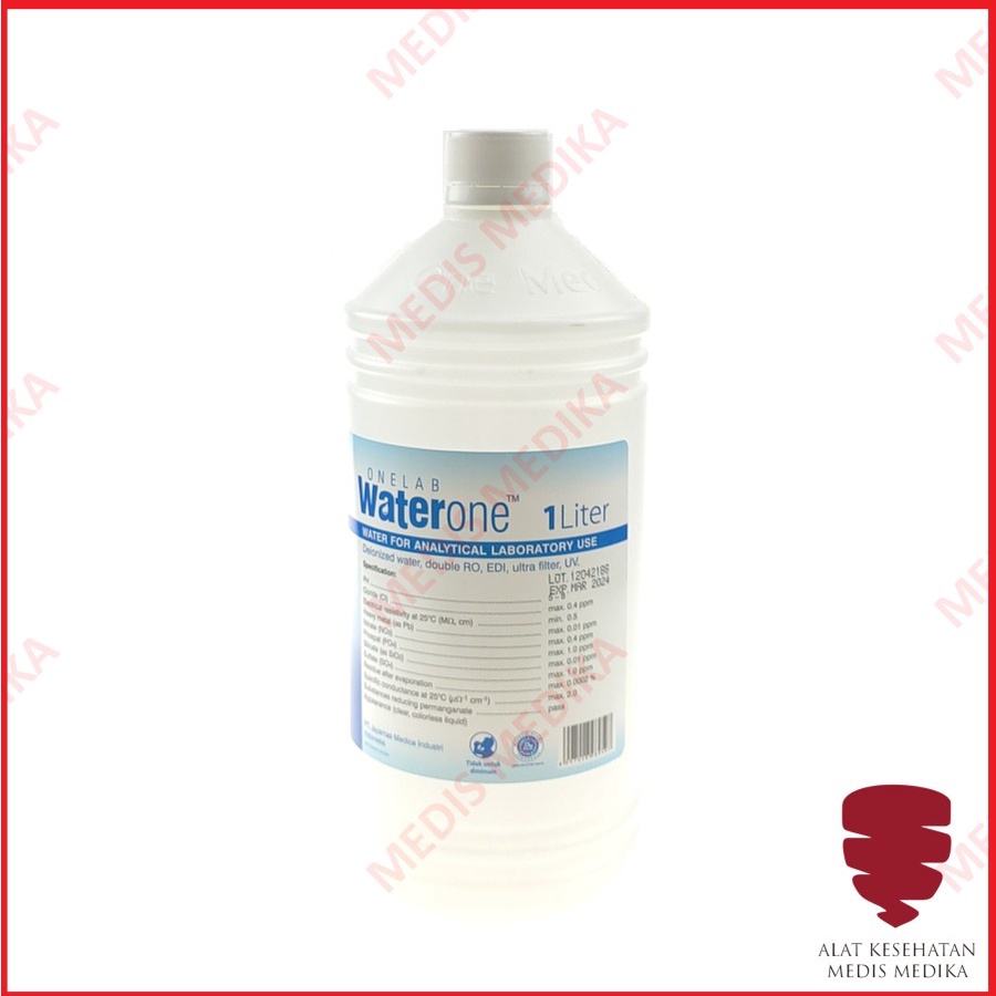 Jual Water One Aquadest 1 Liter Onemed Air Murni Laboratorium 1000ml 1L ...