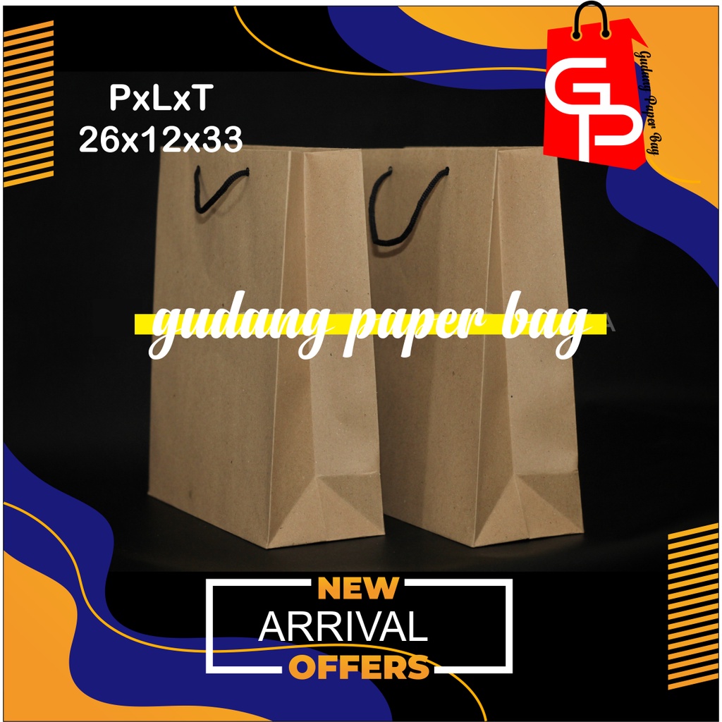 Jual PAPERBAG 26x12x33 PxLxT tas kado paper bag souvenir godybag craft ...