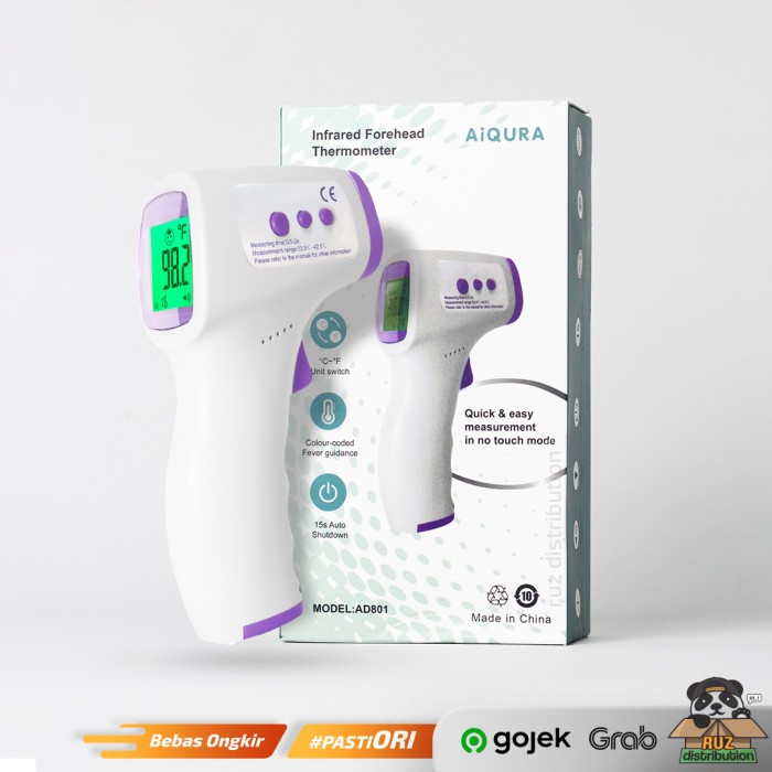 Jual Thermometer Digital Thermogun Tembak Infrared Non Contact - Ukur ...