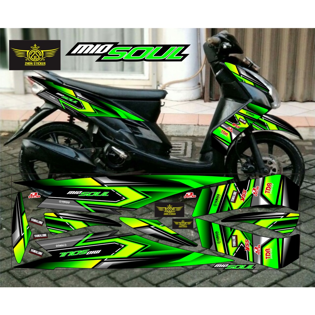 Jual STRIPING SEMI DECAL MIO SOUL OLD VARIASI SIMPLE STYLE RACING HIJAU ...