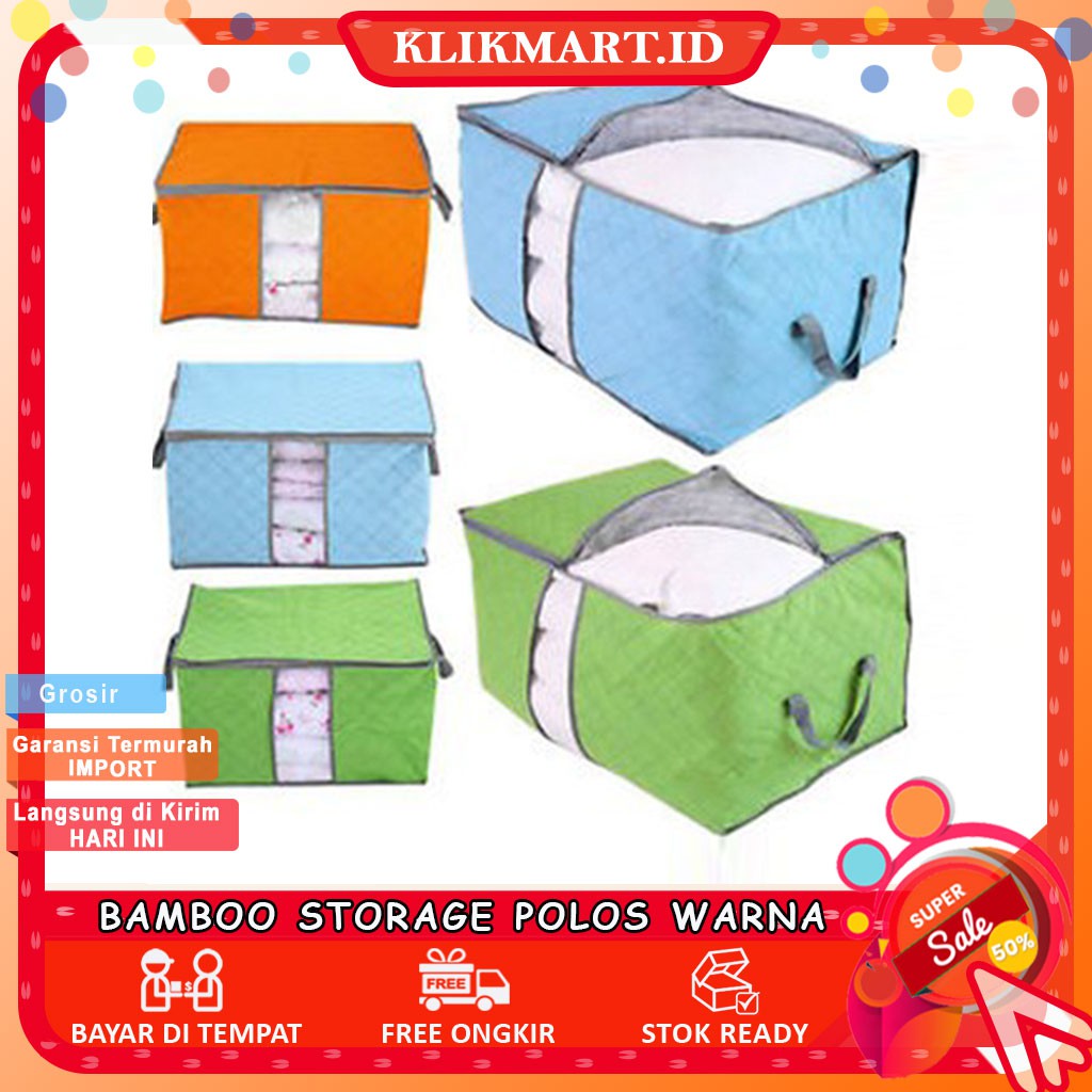 Jual KM-235 bamboo Storage Box Bag Organizer Tempat Penyimpanan Baju ...