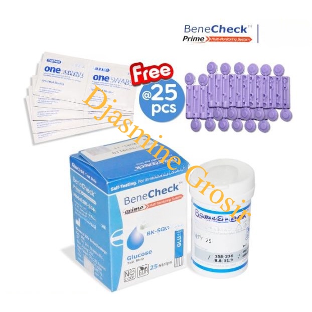 Jual Strip Benecheck PRIME Gula Darah Glucose Free Alkoho swab dan ...