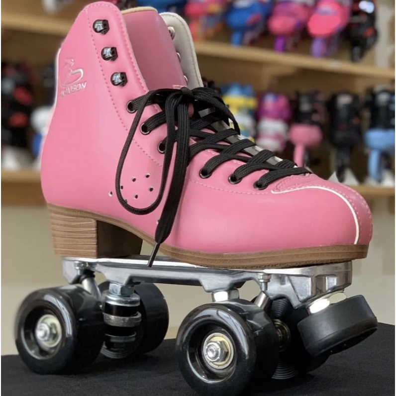 Jual Sepatu Roda 4 Dewasa Roller Shoes Quad Skate Pink SIZE 23,5cm ...