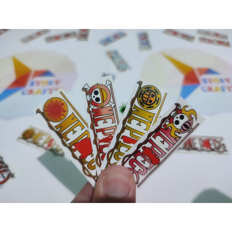 Jual Sticker Aestetic Tumblr Animasi Tulisan One Piece Kawai Lucu Chibi ...