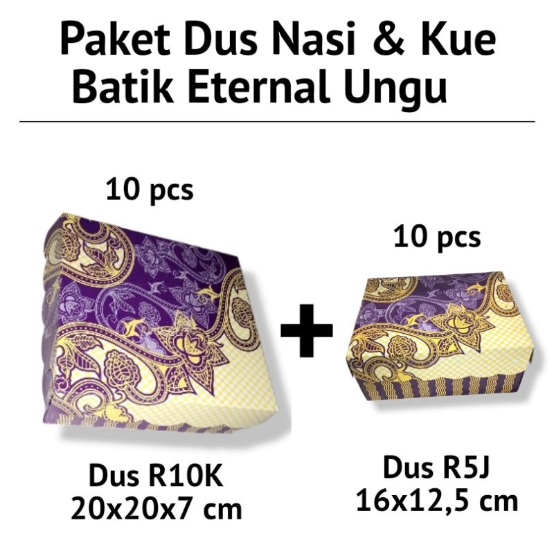 Jual PAKET DUS NASI R10B DAN R5J BATIK ETERNAL UNGU R10 R5 SNACK BOX ...