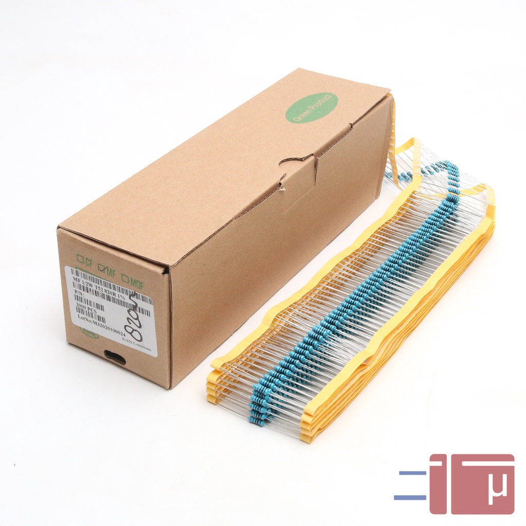 Jual x10 Resistor 820R 820 Ohm 1/2W Metal Film 1% Taiwan Kaki Tembaga ...
